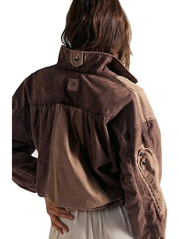 Free People We The Free Canopy Bomber Jacket - Mocha Brown