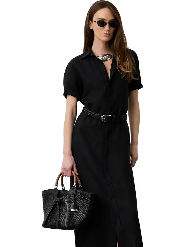 Ralph Lauren Carol Linen Day Dress - Black