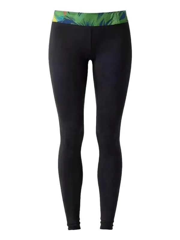 REEBOK Patterned Waistband Leggings - Black