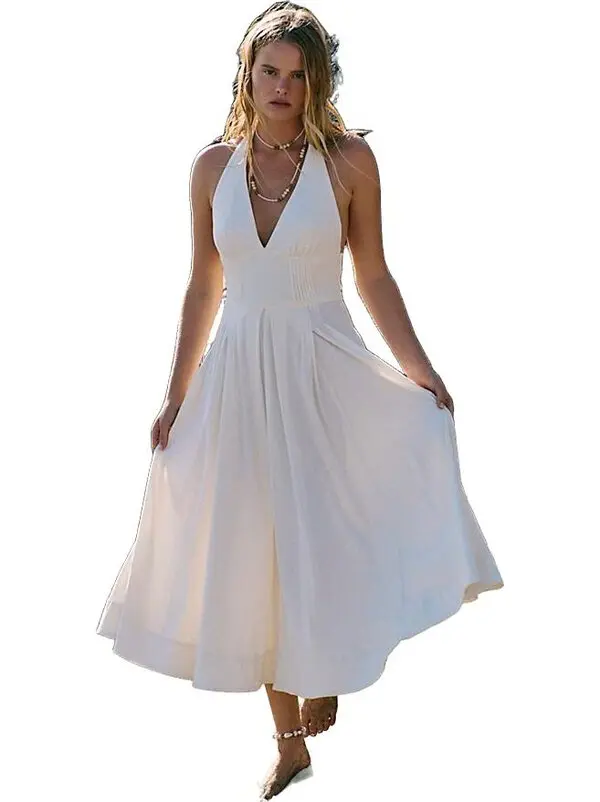 Free People Rowe Midi Dress - Clean Ivory