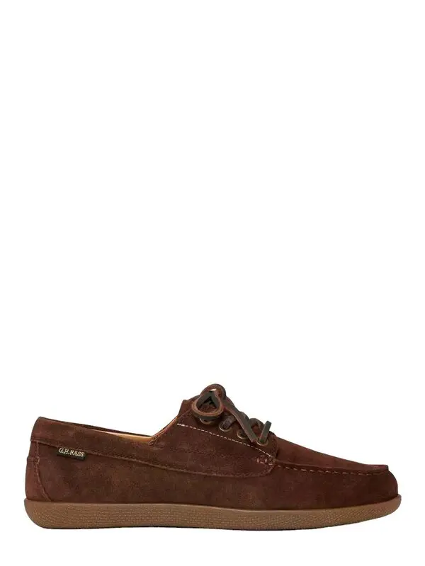 G.H.BASS Wilton Driver 4-eye Lace-up Boat Shoes - Brown