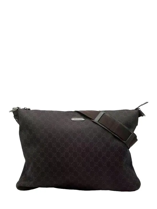Gucci Gg Denim Crossbody Bag - Brown