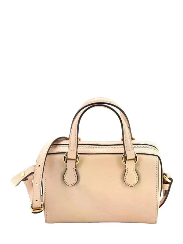 Gucci Convertible Boston Bag Jumbo Gg Embossed Leather Super Mini Crossbody Bag - Neutrals