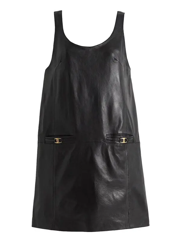 COACH Restored Heritage C Leather Dress - Black