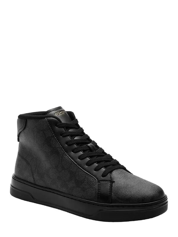 COACH High Top Signature Canvas Sneakers - Graphite/black
