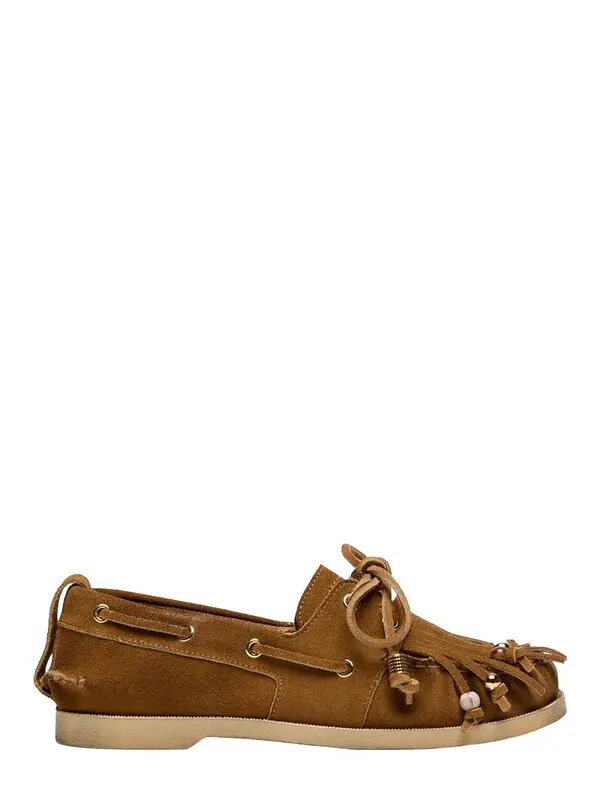 GOLDEN GOOSE Boat Shoes With Tassels - Brown