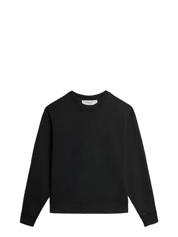 GOLDEN GOOSE Boxi Sweatshirt With Logo Patch - Black