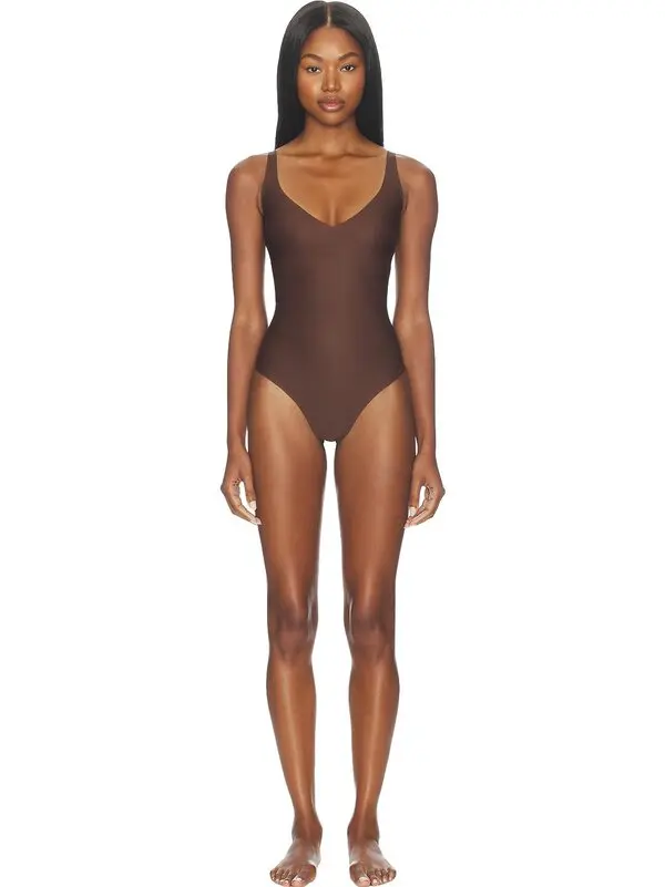 SKIMS Core Sculpt Plunge Bodysuit - Cocoa