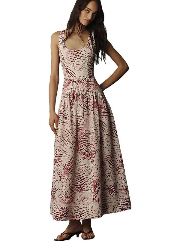 AMUR Salome Sleeveless Maxi Dress - Ivory Floral
