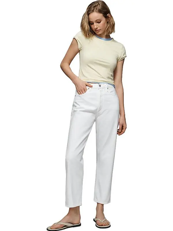 AGOLDE 90s Crop Mid-rise Straight-leg Jeans - Marshmallow