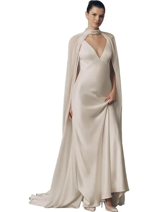 Ila X Gaios Bridal Cape - White