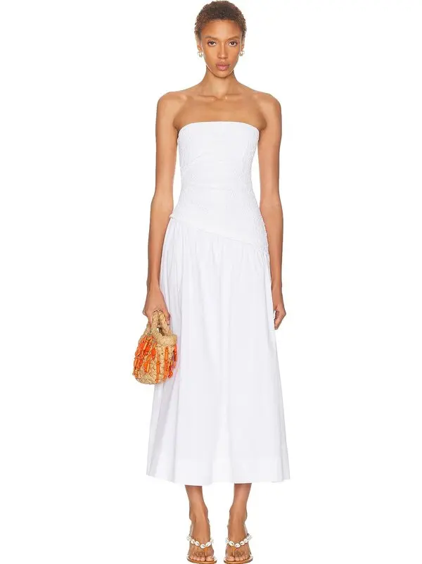 Staud Nia Midi Dress - White