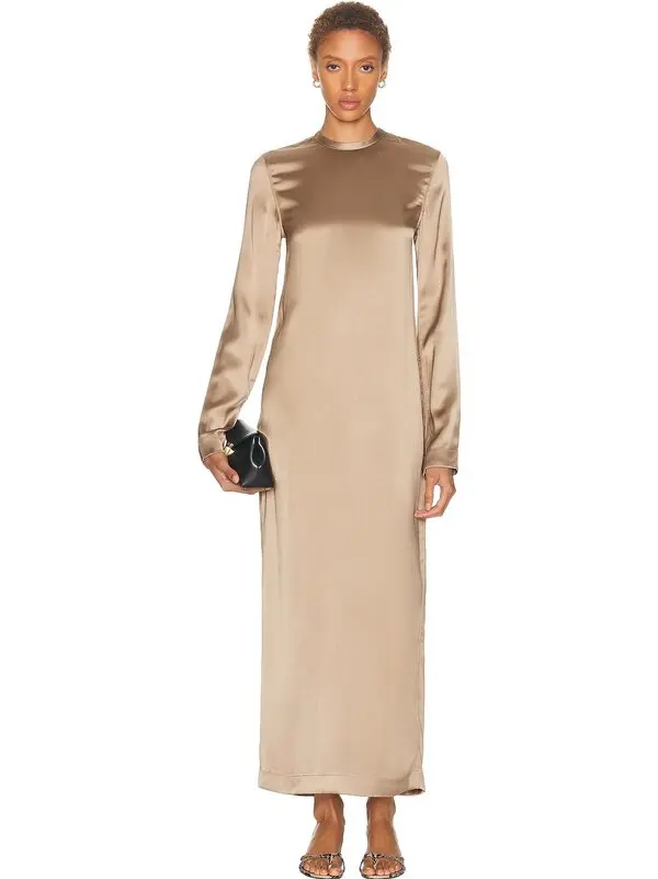 TOTEME Long Satin Dress - Latte