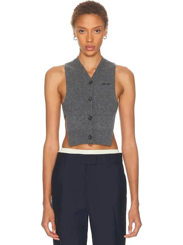 Miu Miu Cashmere Vest - Ardesia