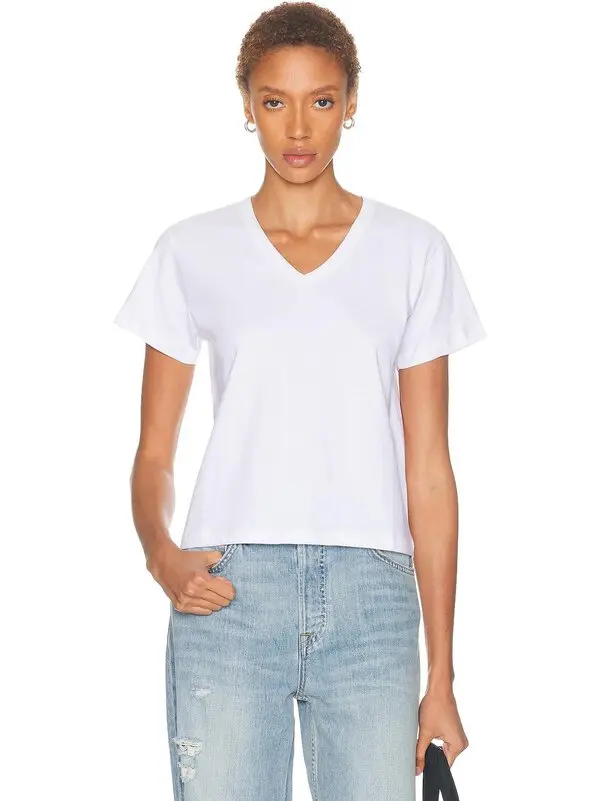 LESET Margo V-neck Tee - White