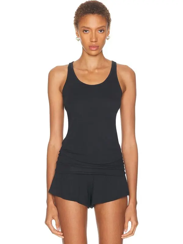 Lunya Soft Modal Rib Tank Top - Immersed Black