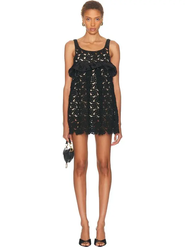 Miu Miu Macramé Anemone Dress - Nero