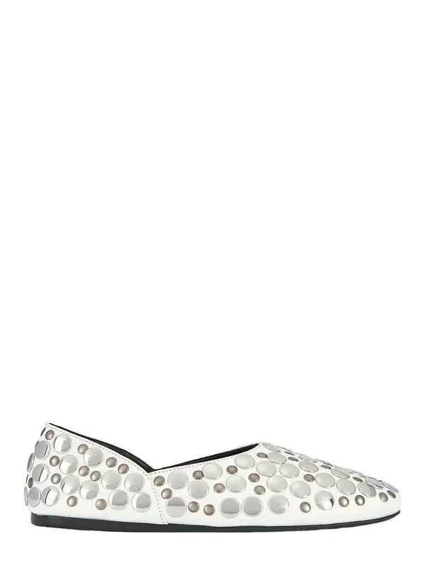 Khaite Jane Studded Flats - Optic White