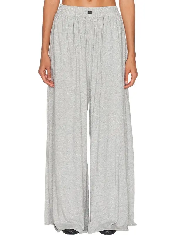 Lunya Organic Pima Wide Leg Pant - Storm Grey Heather