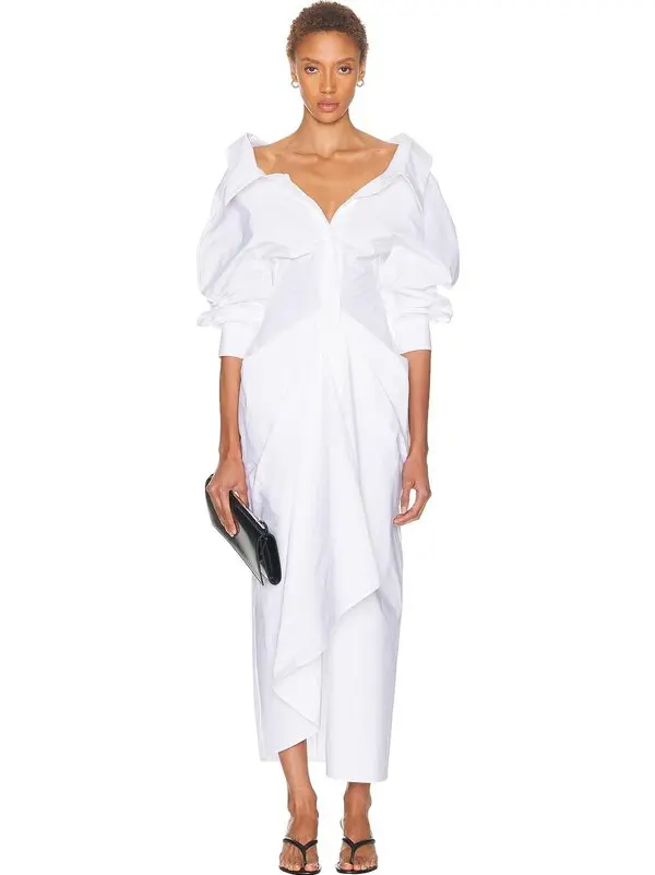 Givenchy Slashed Long Shirt Dress - White