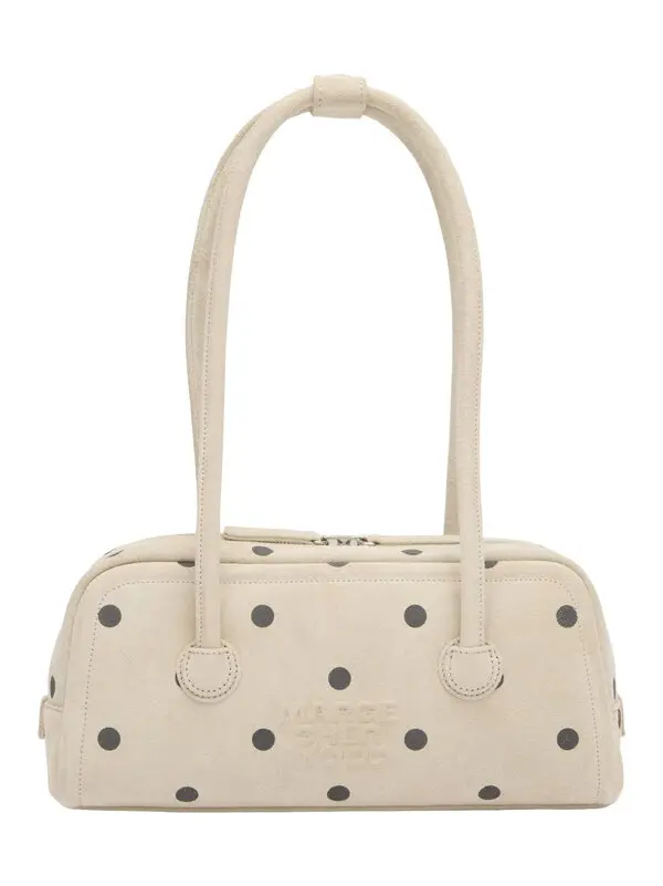 MARGESHERWOOD Soft Boston Ew Shoulder Bag - Blond Wood/polka Dot
