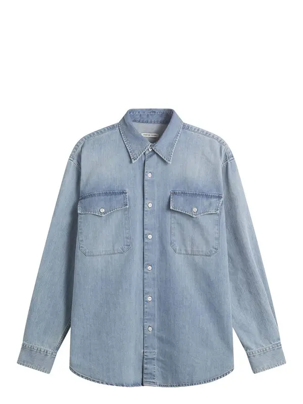 CARTER YOUNG Washed Denim Utility Hugo Shirt - Bruce Wash