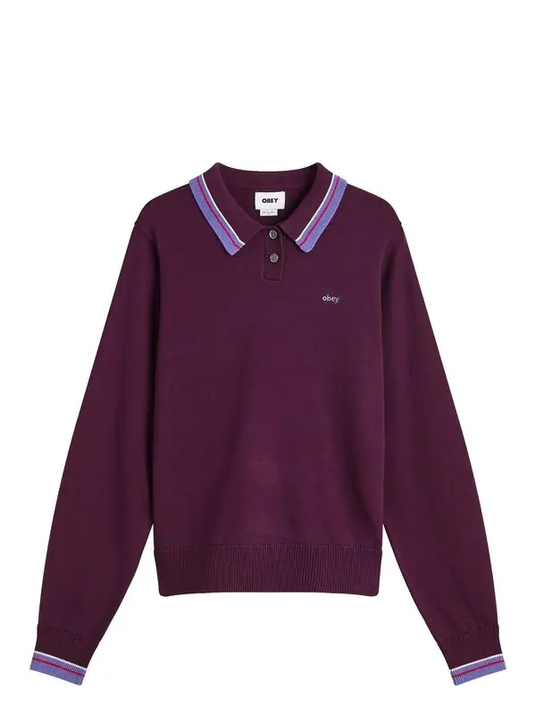 Obey Goalie Polo Sweater - Beet