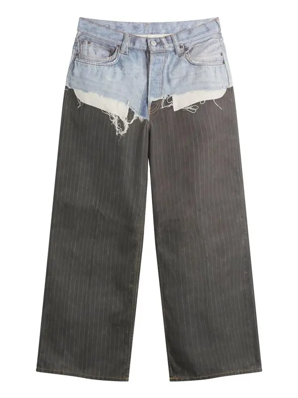 Acne Studios 1981 Trompe L’oeil Pinstripe Print Jeans - Blue/black