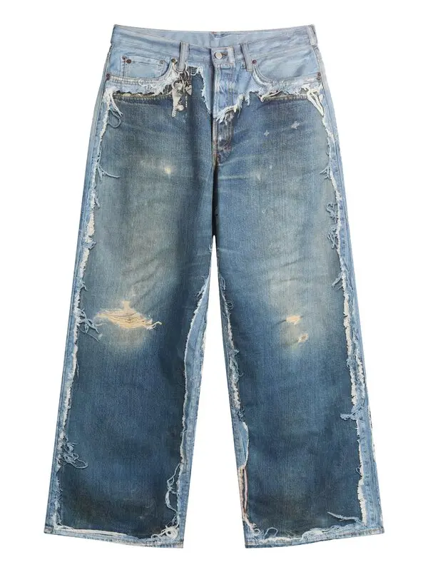Acne Studios 1981 Trompe L’oeil Skeleton Print Jeans - Mid Blue