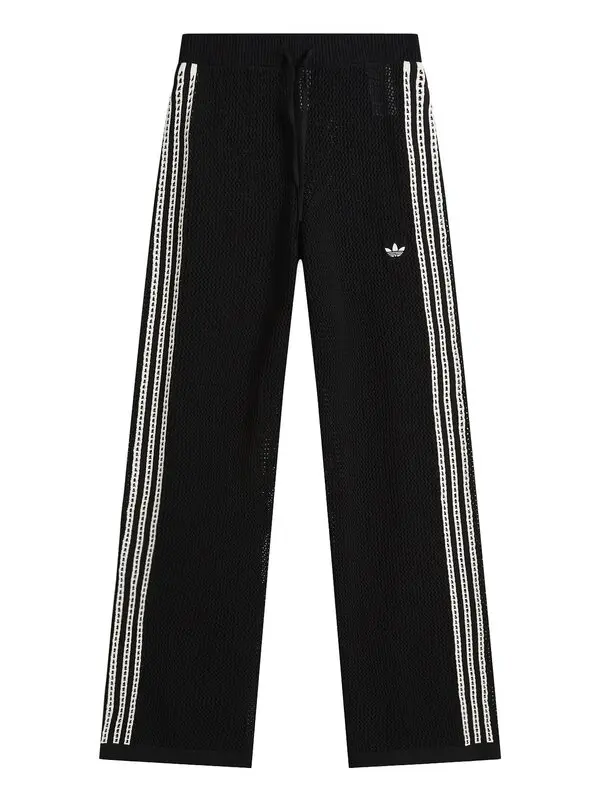 Adidas Crochet Knit Track Pants - Black
