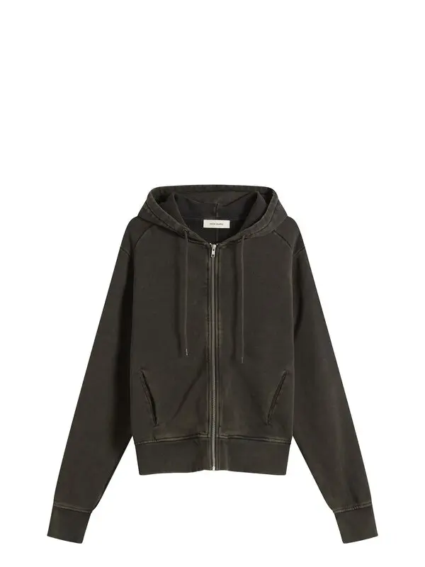 ENTIRE STUDIOS Slim Zip-up Hoodie - Washed Black