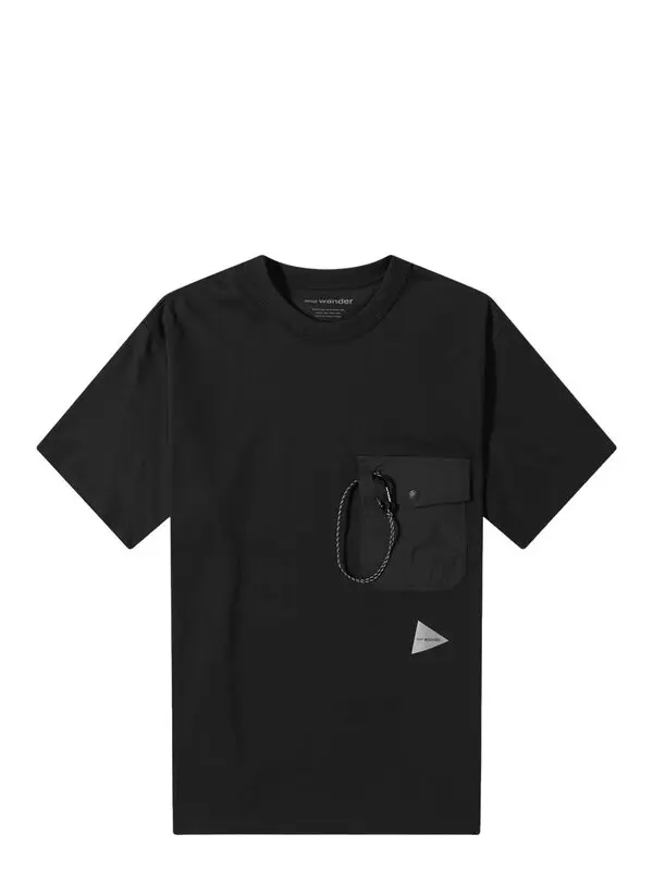 AND WANDER Pocket T-shirt - Black