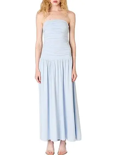 Victoria's Secret Nia Santal Strapless Dress - Blue