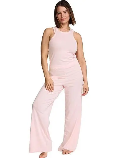 Victoria's Secret Cotton Shadow Stripe Tank & Pants Set - Pink