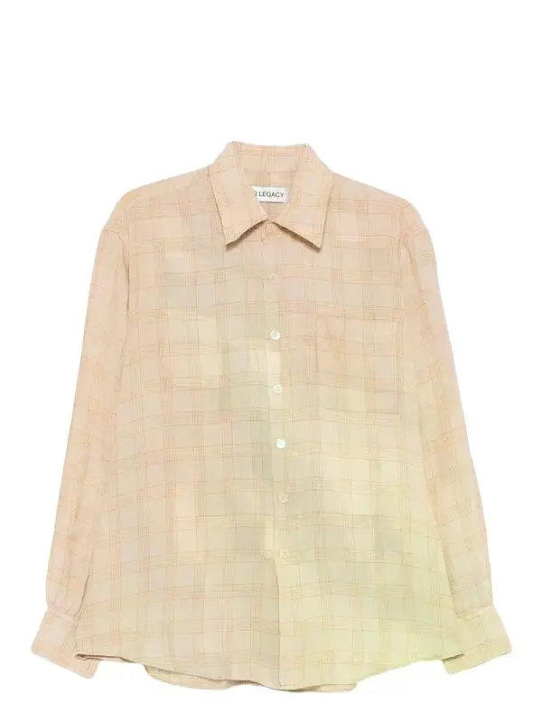 Our Legacy Checked Linen Shirt - Neutrals