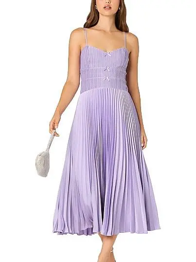 Victoria's Secret Satin Pleated Midi Dress - Purple