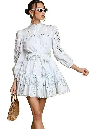 Victoria's Secret Cotton Broderie Anglaise Shirtdress - Blue