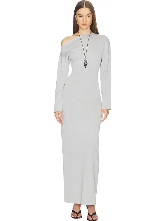 SRG Lesly Off Shoulder Knit Dress - Light Grey