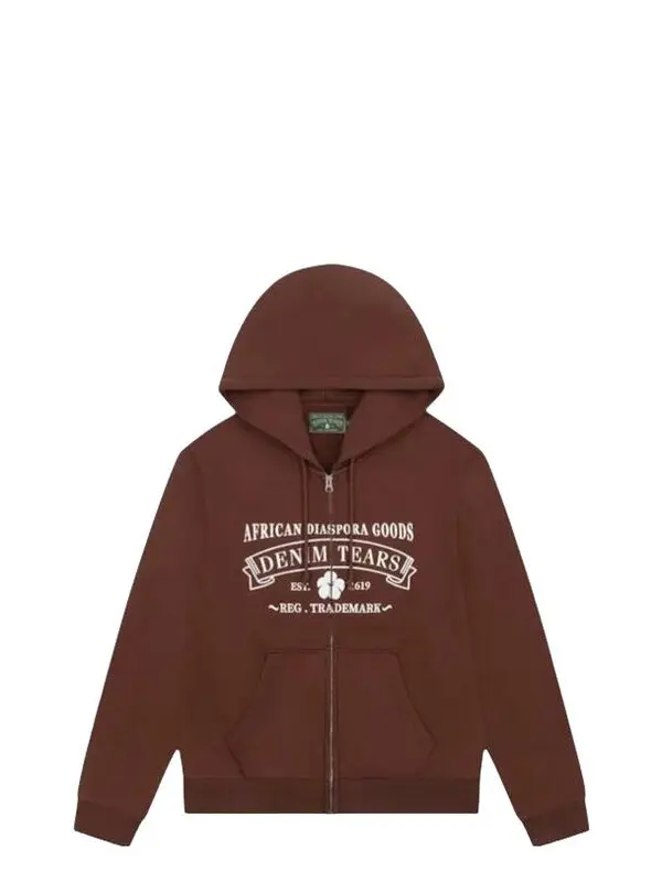 DENIM TEARS Adg Zip Hoodie - Brown