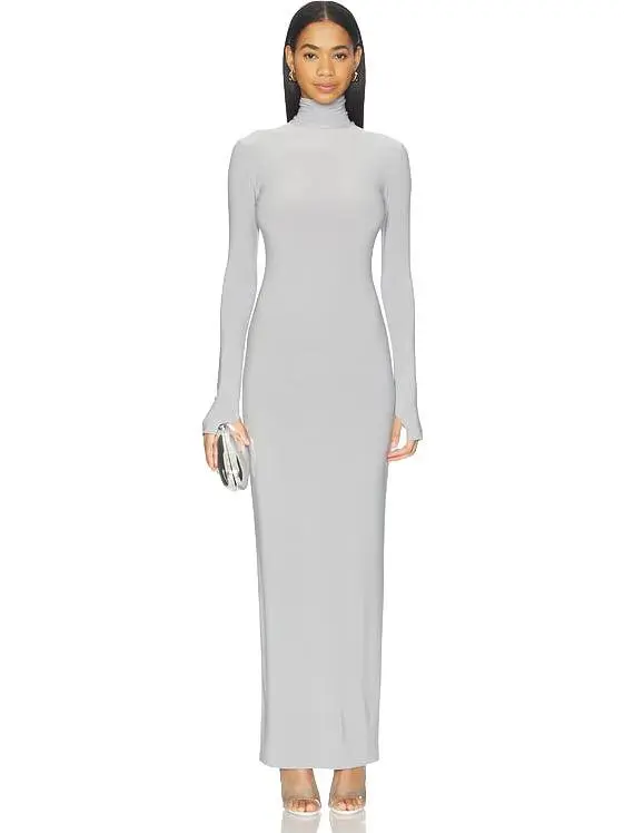 Norma Kamali X Lifestyle Turtle Long Dress - Light Grey