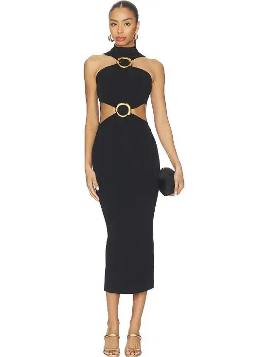Cult Gaia Ambar Knit Dress With Cut-out Detail - Black