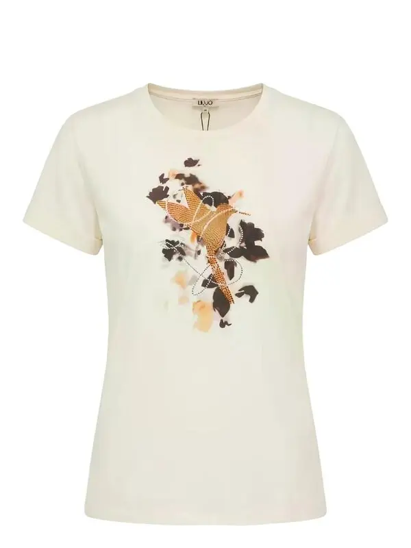 Liu Jo Floral Print T-shirt - Neutrals