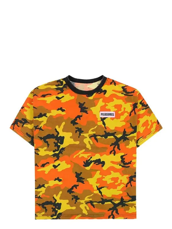 PLEASURES Sensation Camouflage-print T-shirt - Orange