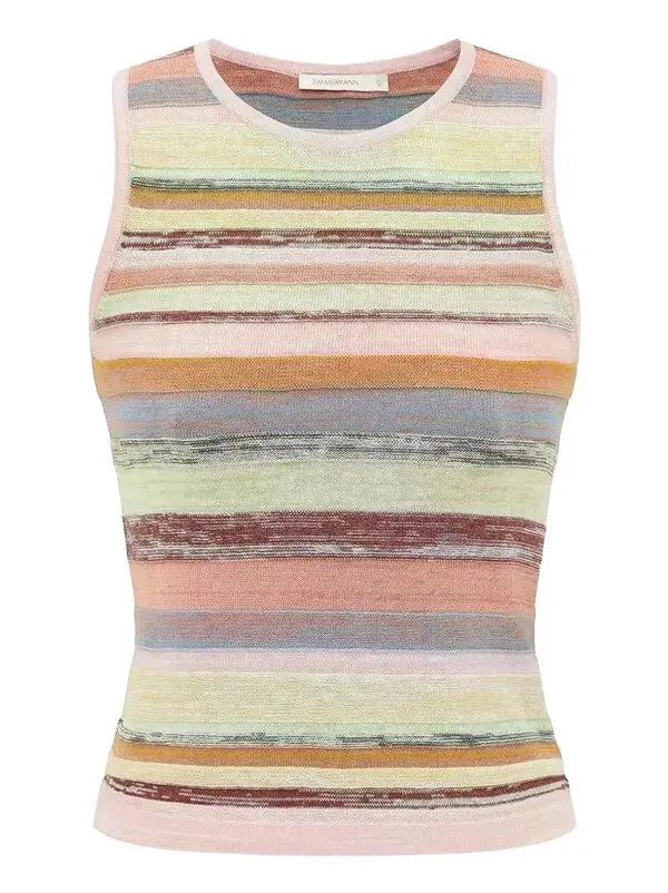 Zimmermann Luna Mouline Racer Tank Top - Pink