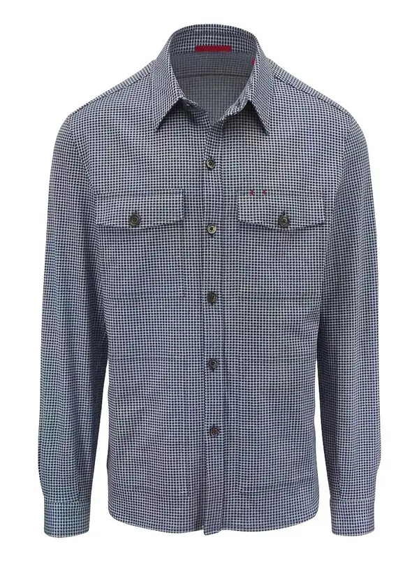 Isaia Button-down Pocket Overshirt - Blue