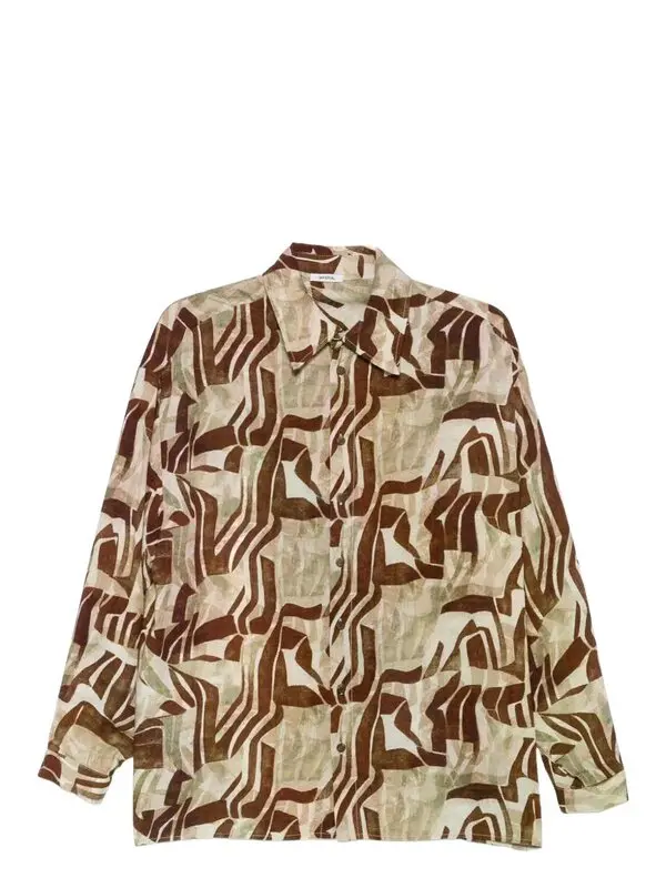 Imperial Abstract-print Shirt - Brown