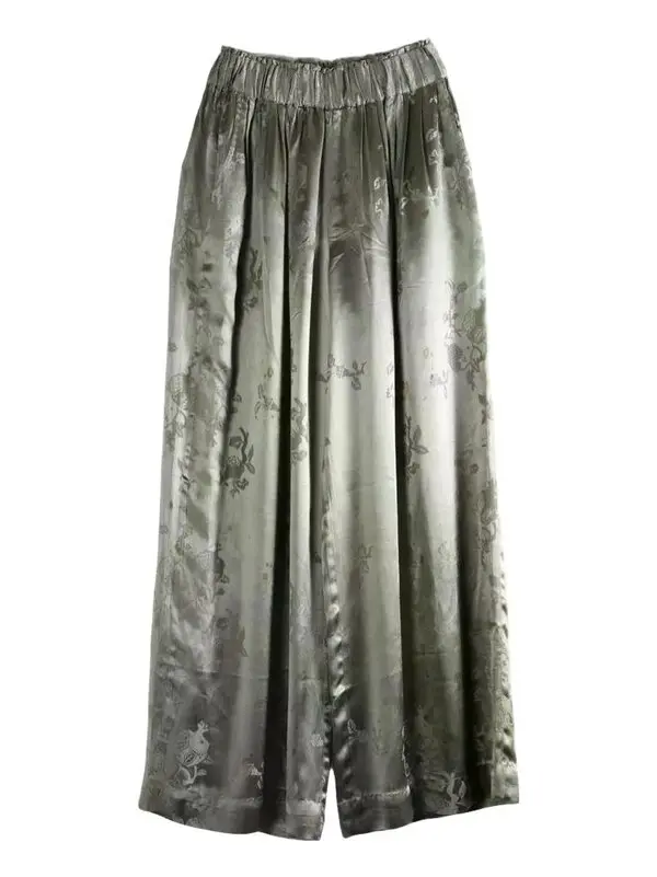 MUTEDANCE Floral Jacquard Trousers - Grey