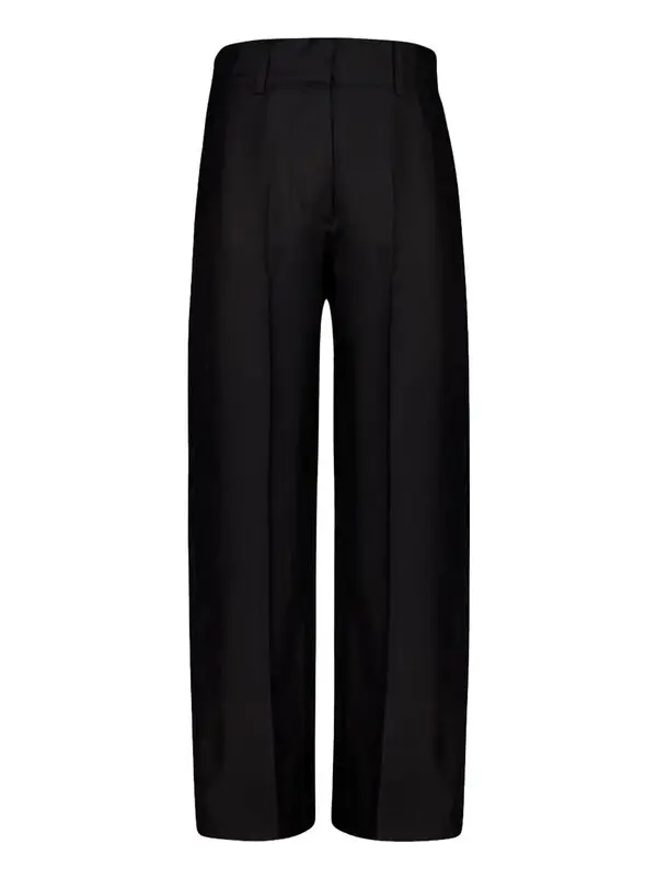 PAULA Sonia Silk Twill Wide Leg Pants - Black