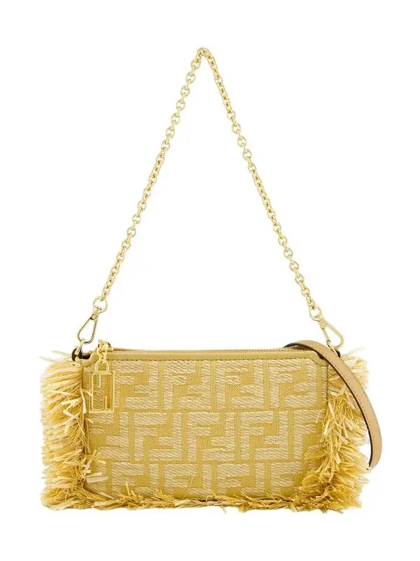 Fendi Jacquard Baguette Pouch - Beige