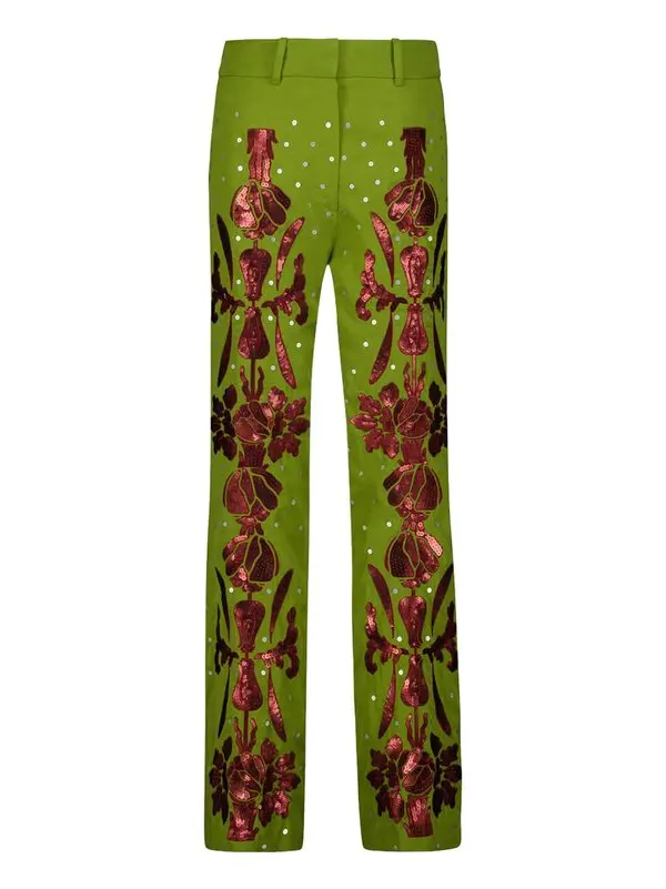 PAULA Sequin-embroidered Straight Leg Pants - Multicolour